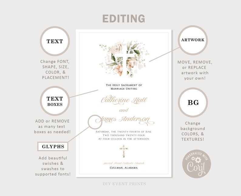 Catholic WEDDING PROGRAM Template Christian Wedding Ceremony - Etsy