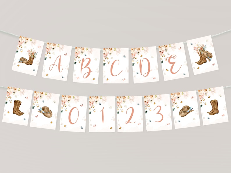Cowgirl Baby Shower Banner, Western Girl Baby Shower Backdrop Name ...