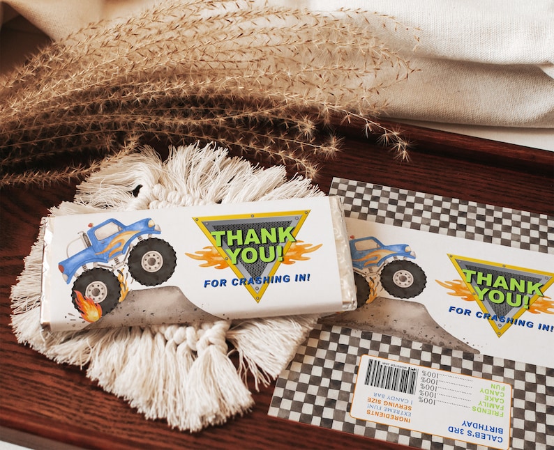 MONSTER TRUCK Birthday Candy Wrapper Template, Monster Jam Chocolate ...