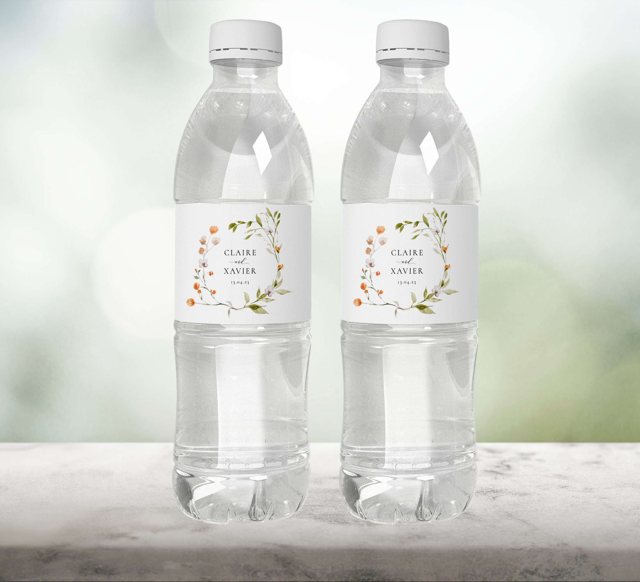 SPRING - Wedding Water Bottle Label Template, Custom Label, Editable ...