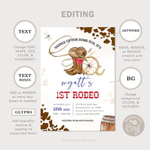 My FIRST RODEO Birthday Welcome Sign Template | Printable Wild West ...