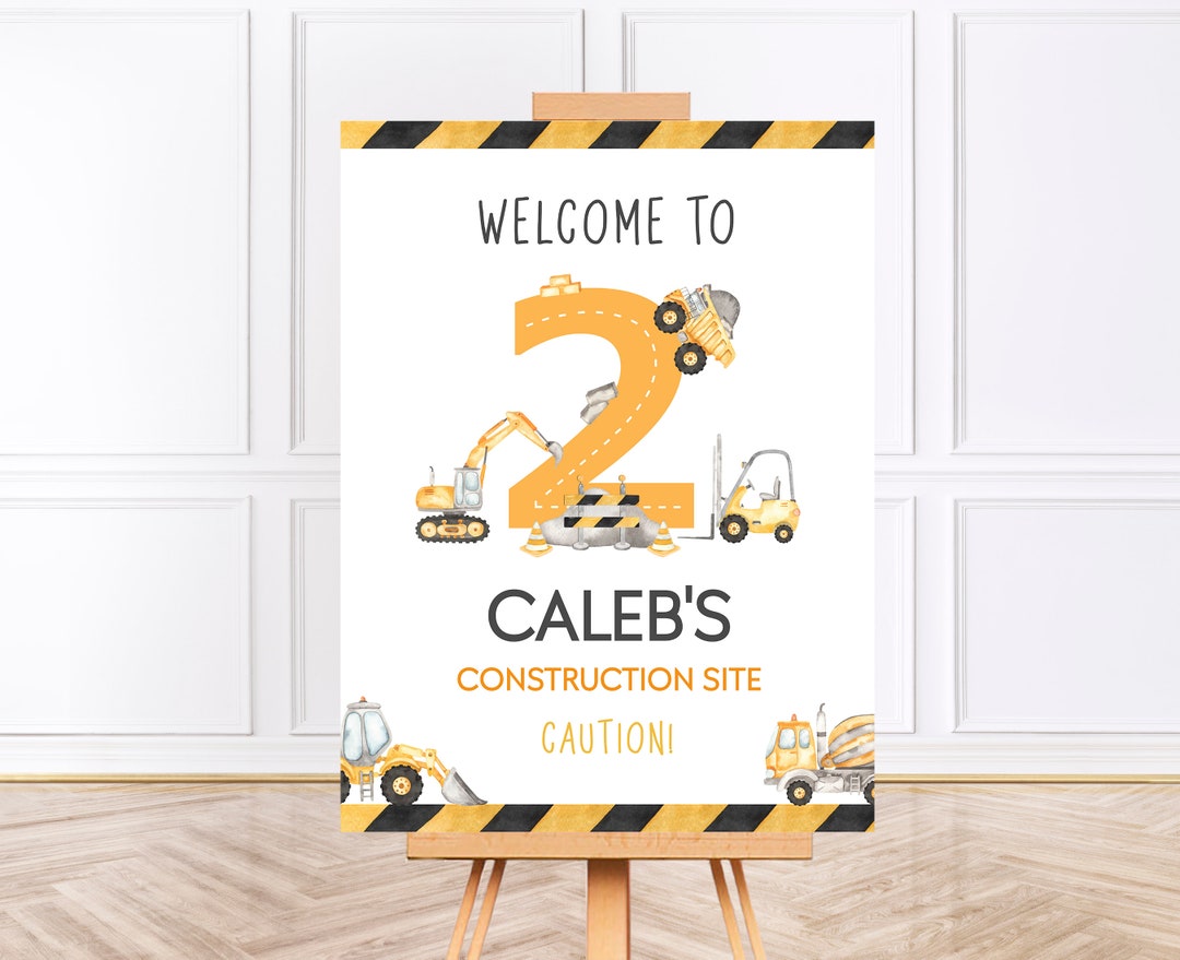 CONSTRUCTION Birthday Party Welcome Sign Template, Printable ...