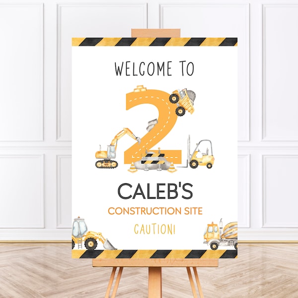Construction Second Birthday Invitation - Etsy