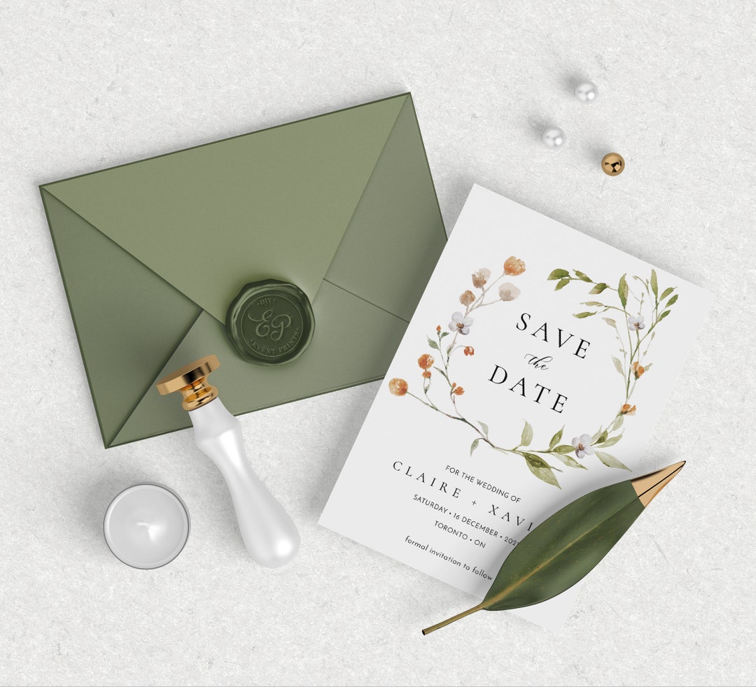 SPRING - 2 Save the Date Card Templates, Printable Wedding Date Card ...