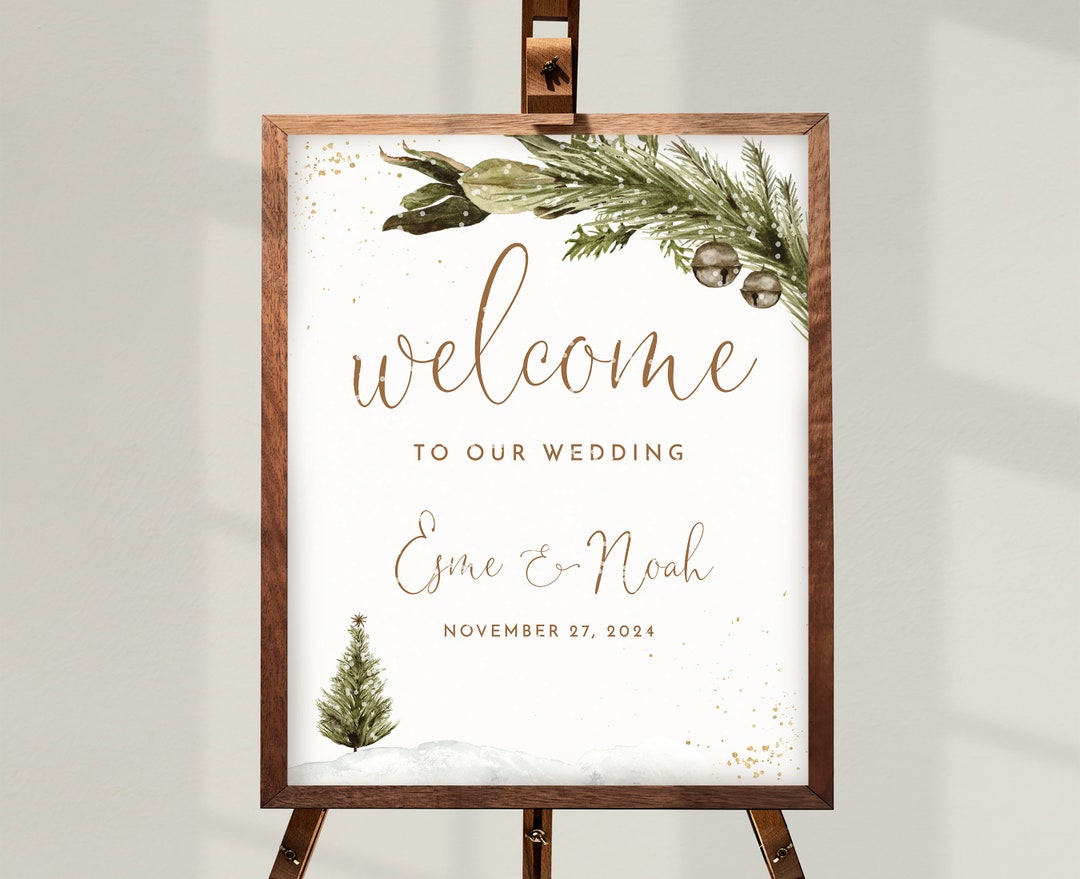Winter Wedding Boho Wedding Sign, Wedding Welcome Sign Wedding Signage ...