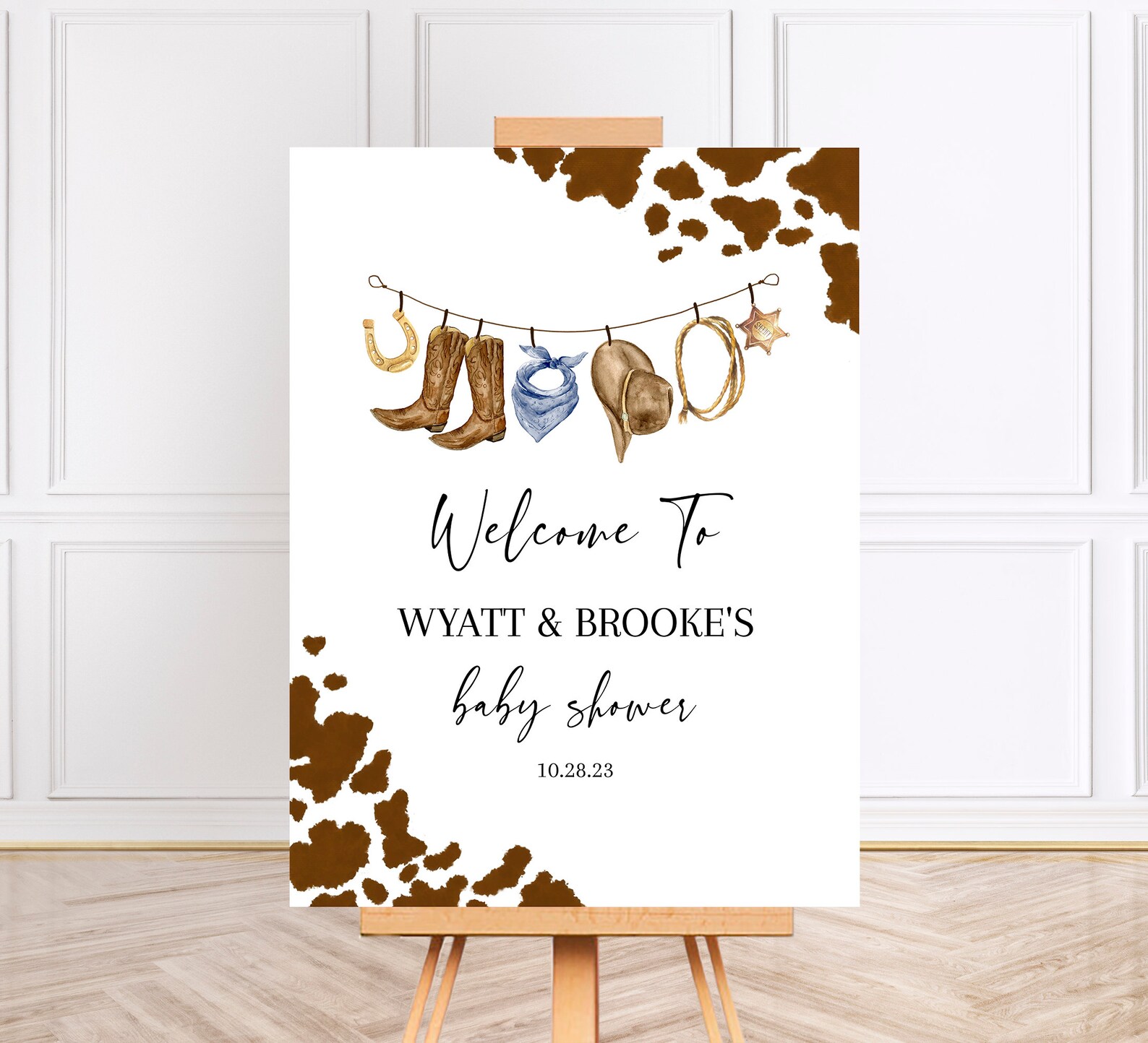 LITTLE COWBOY Baby Shower Welcome Sign | Printable Wild West Baby ...
