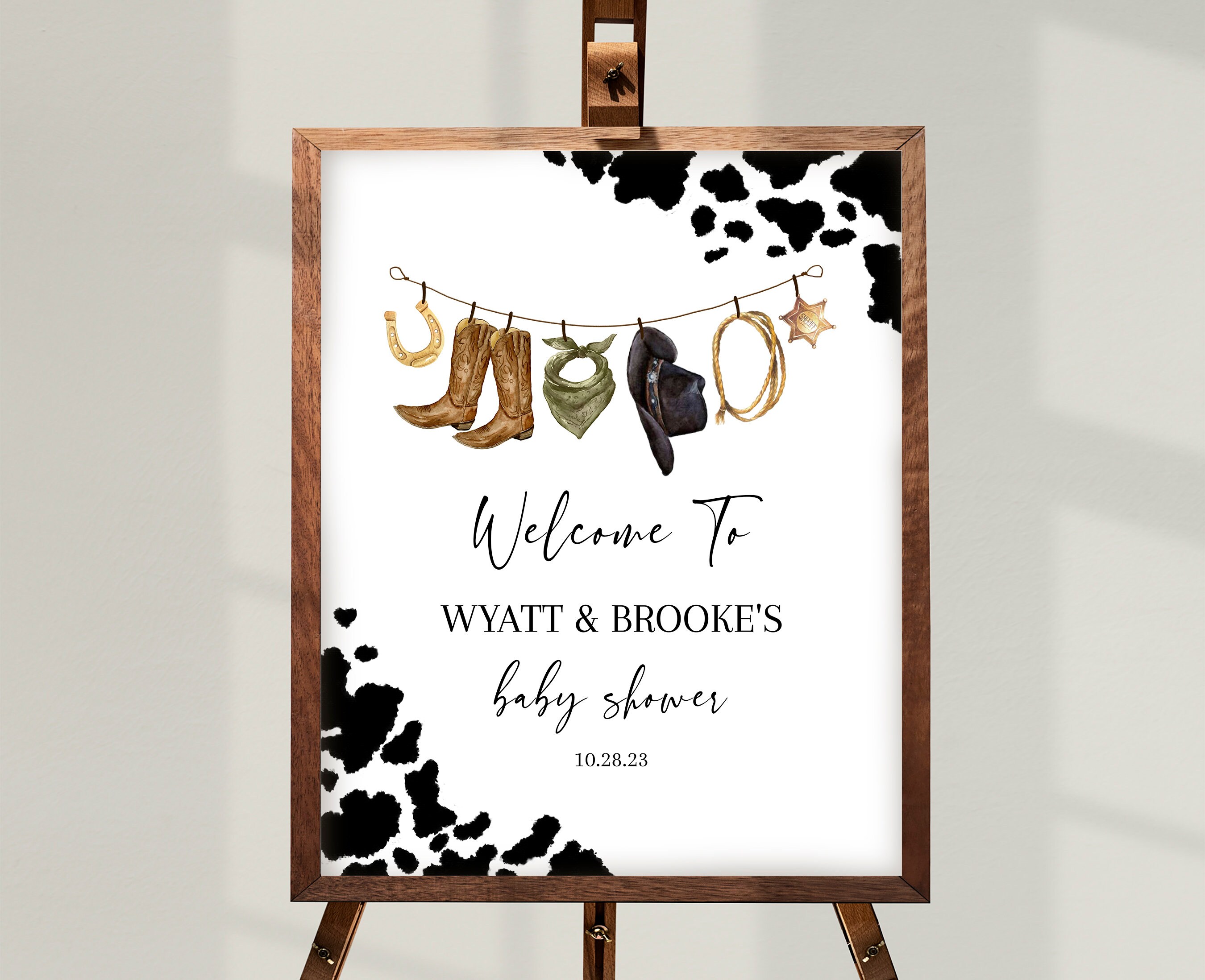 LITTLE COWBOY Baby Shower Welcome Sign | Printable Wild West Baby ...