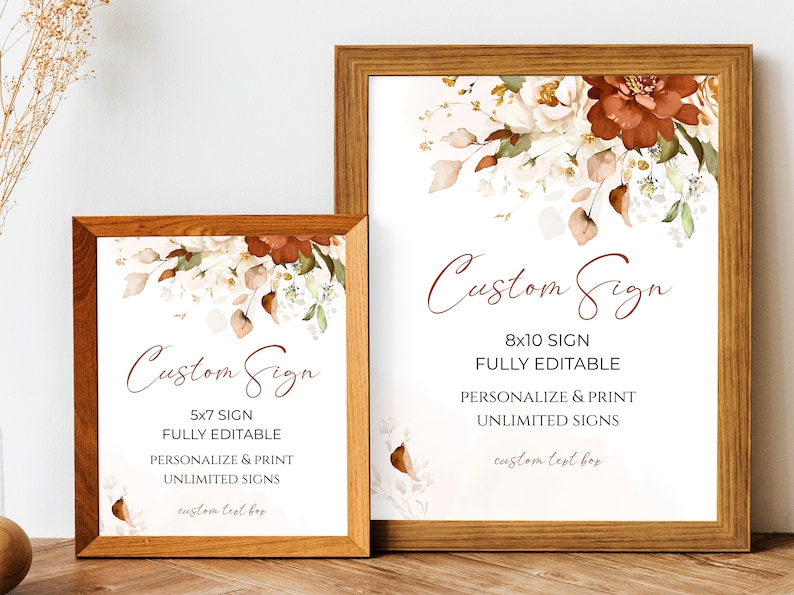 Terracotta Wedding Sign Bundle Custom Sign Wedding Signage - Etsy