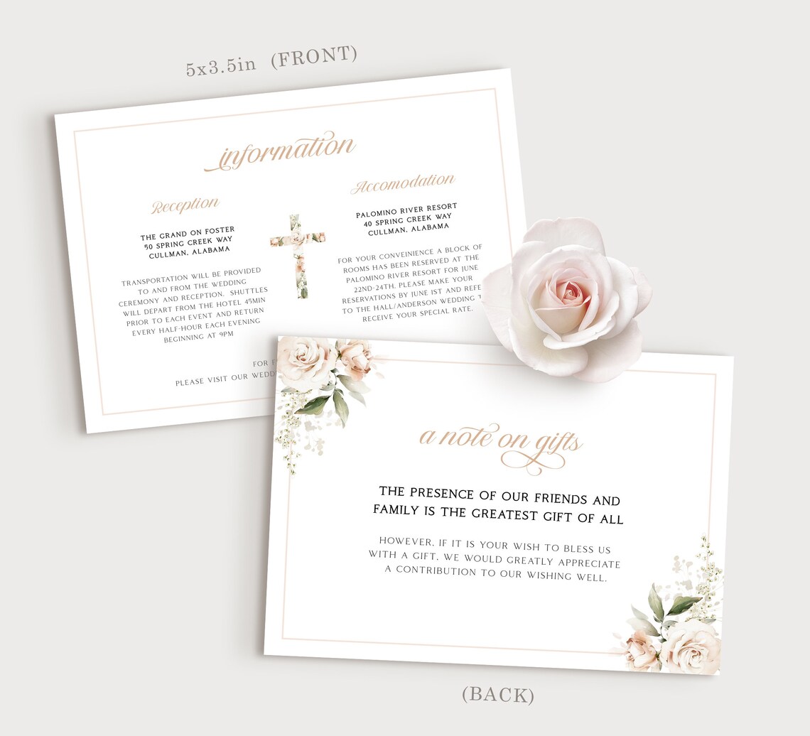 Christian Wedding Invitation Template Wedding Stationary - Etsy