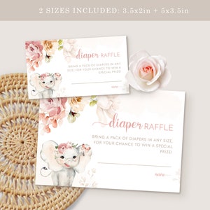 PINK ELEPHANT Baby Shower Invitation Template Set, Its a Girl Baby ...