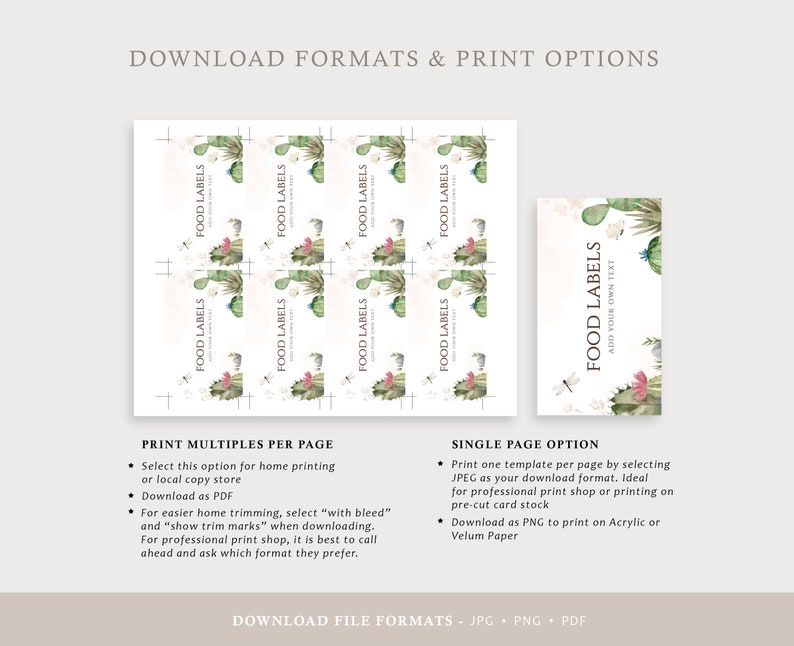Western Buffet Card Template Set | Editable Printable Wild West Food ...