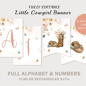 Cowgirl Baby Shower Banner, Western Girl Baby Shower Backdrop Name ...