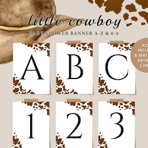 LITTLE COWBOY Baby Shower Banner Wild West Baby Shower Backdrop Name ...