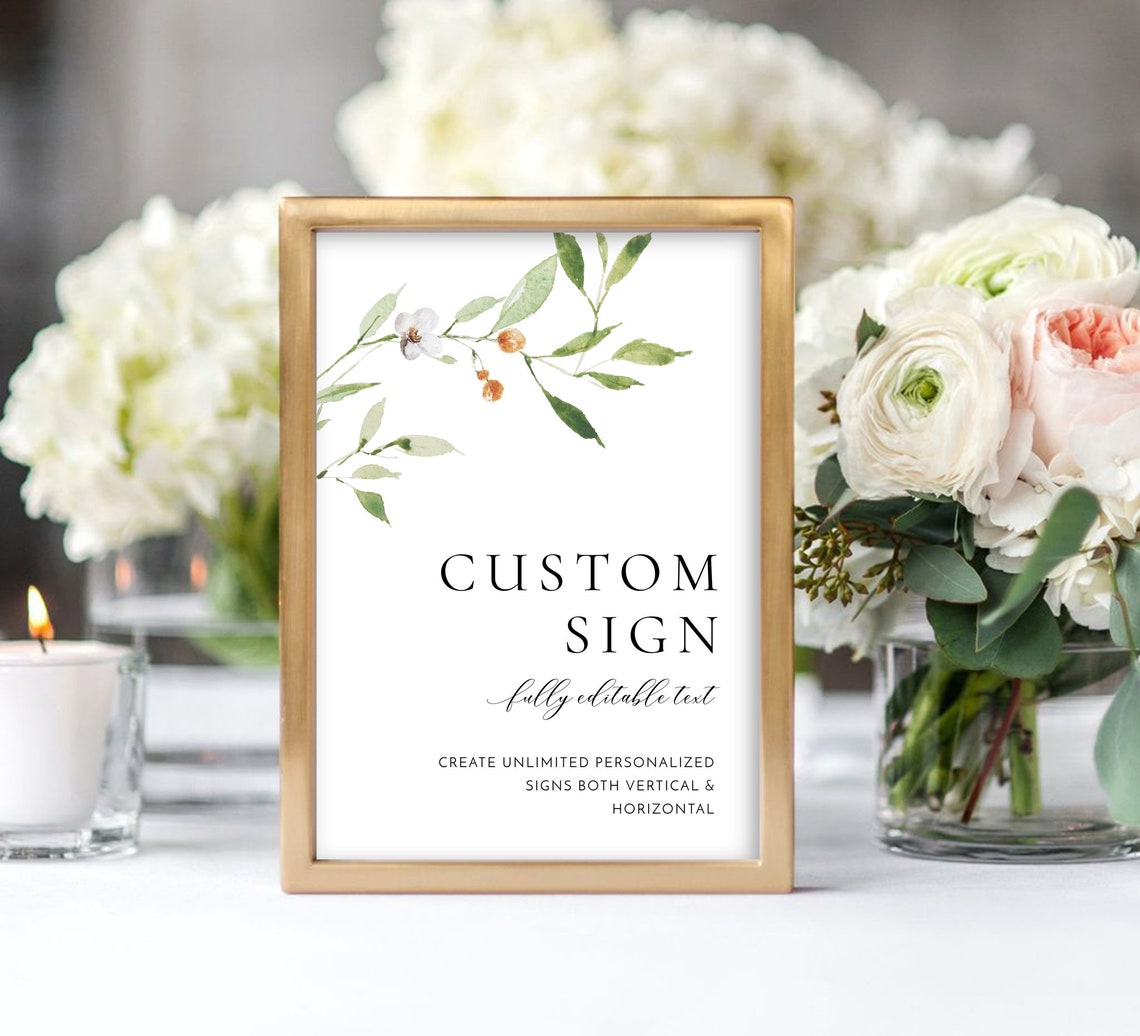 SPRING Custom Wedding Sign Template Set INSTANT DOWNLOAD | Etsy