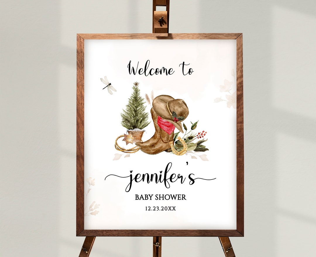 LITTLE COWBOY Baby Shower Welcome Sign | Printable Wild West Baby ...