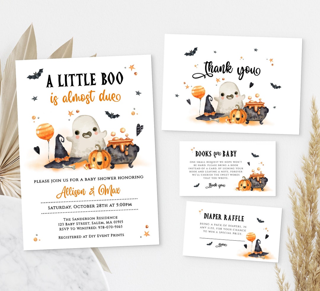 Editable A Little Boo Baby Shower Invitation Bundle, Gender Neutral ...