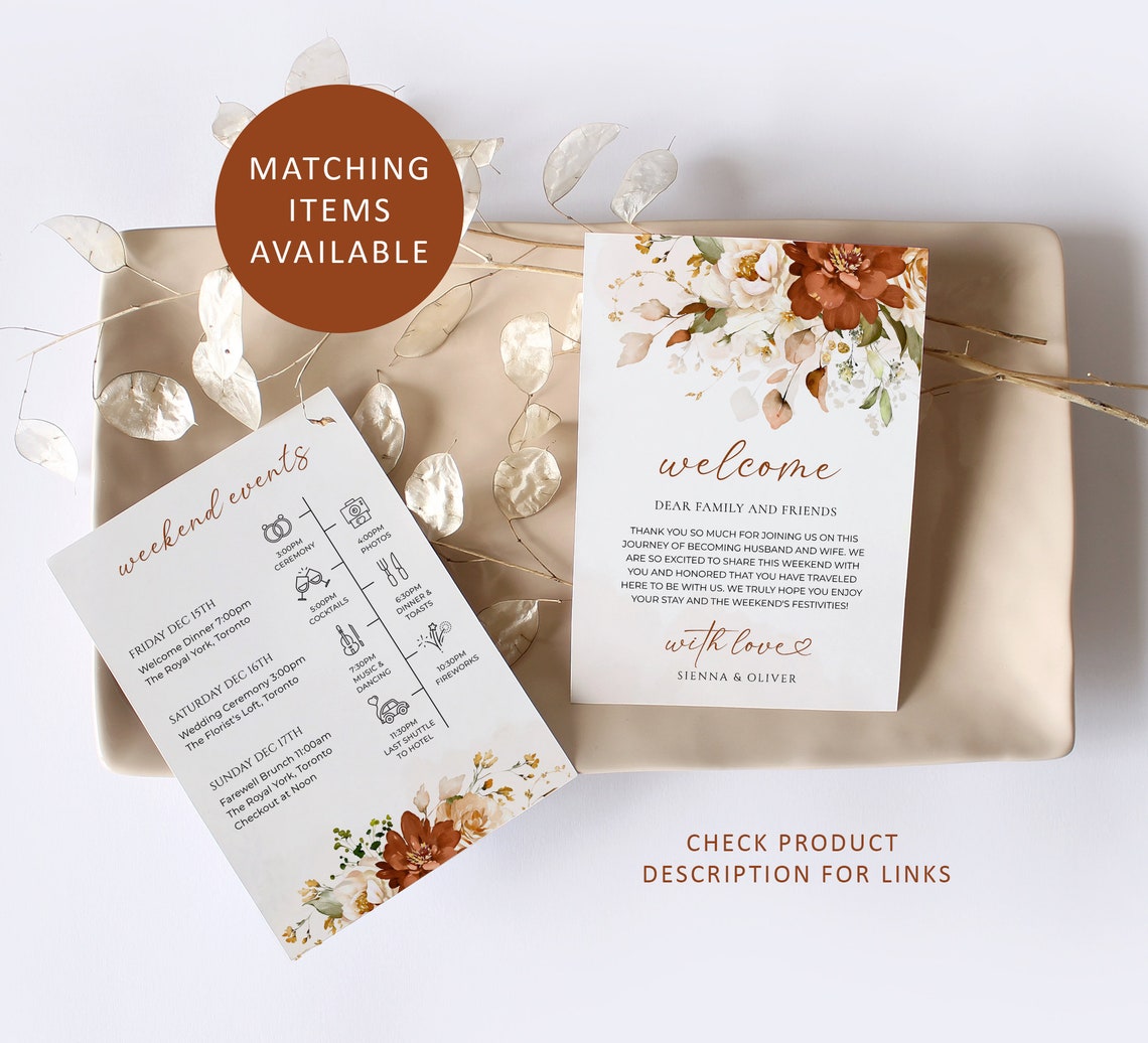 Terracotta Wedding Sign Bundle | Custom Sign Wedding Signage | Boho ...