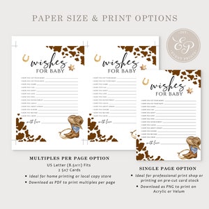 Wishes for Baby Card Template, Little Cowboy Printable Wild West Baby ...