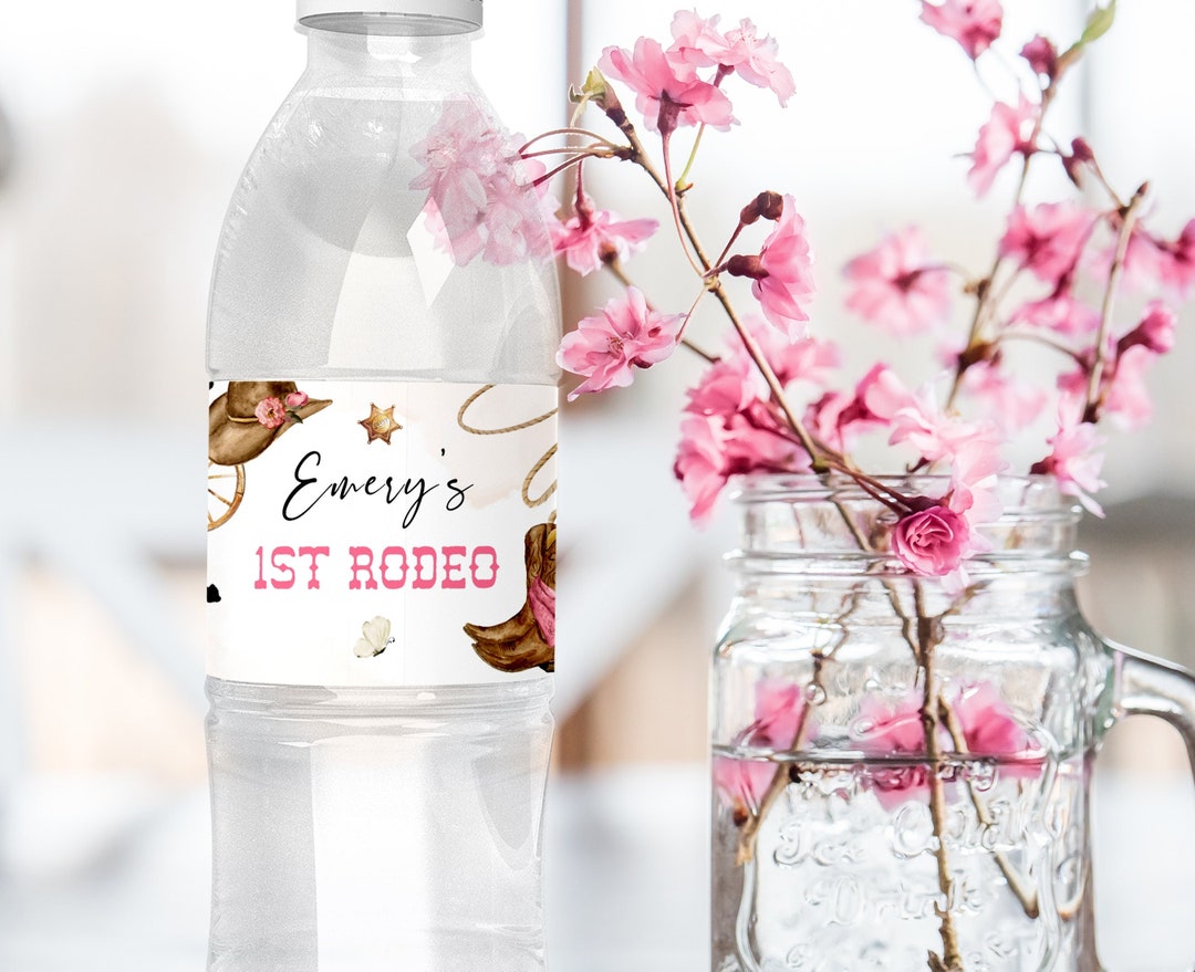 My FIRST RODEO Water Bottle Labels Template, Western Cowgirl Custom ...