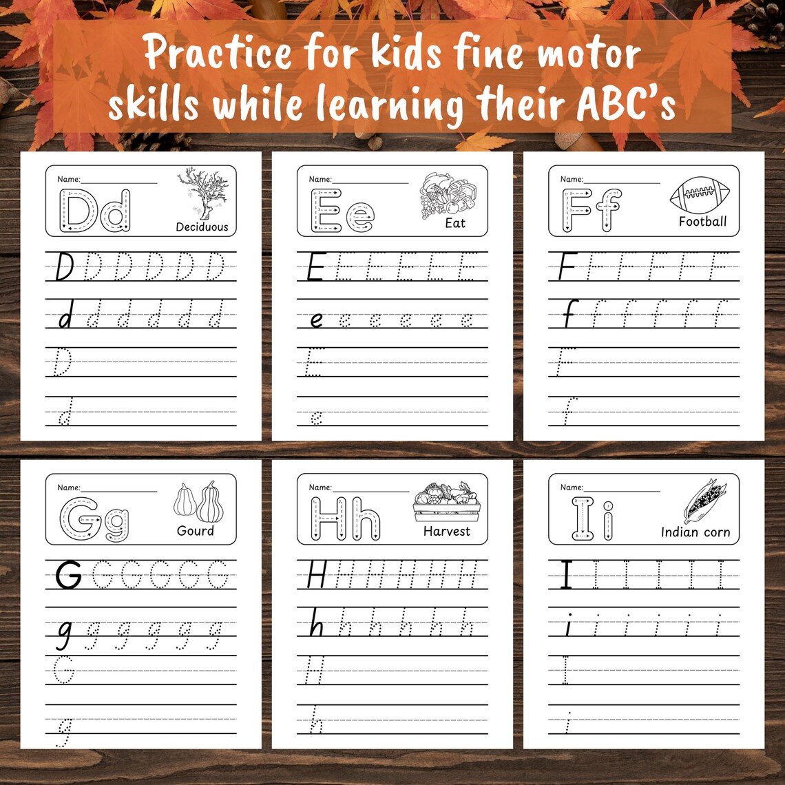 Fall Handwriting Practice for Kids, Letter Formation Practice ...
