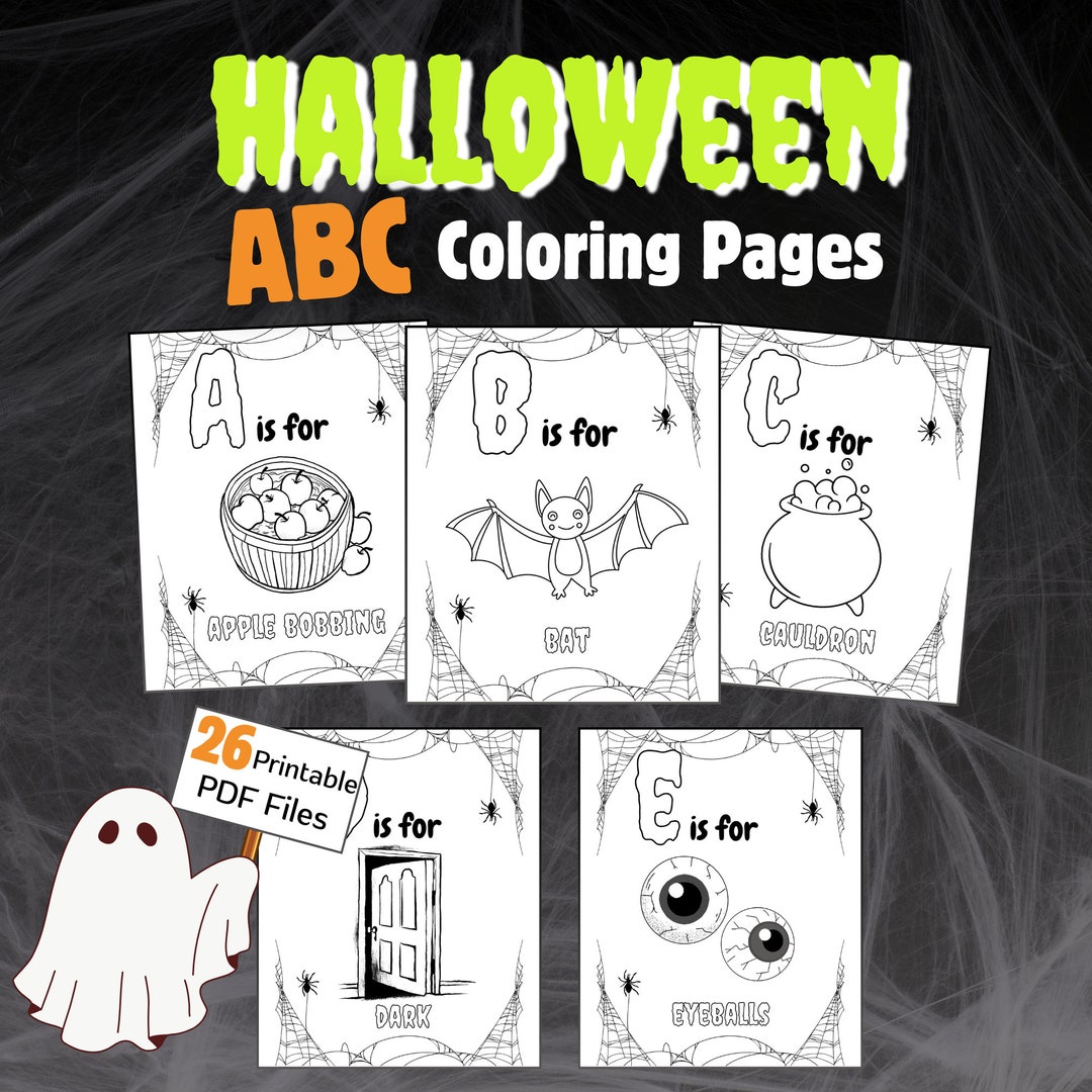 Spooky Halloween Alphabet Coloring Pages, Printable Worksheets for ...