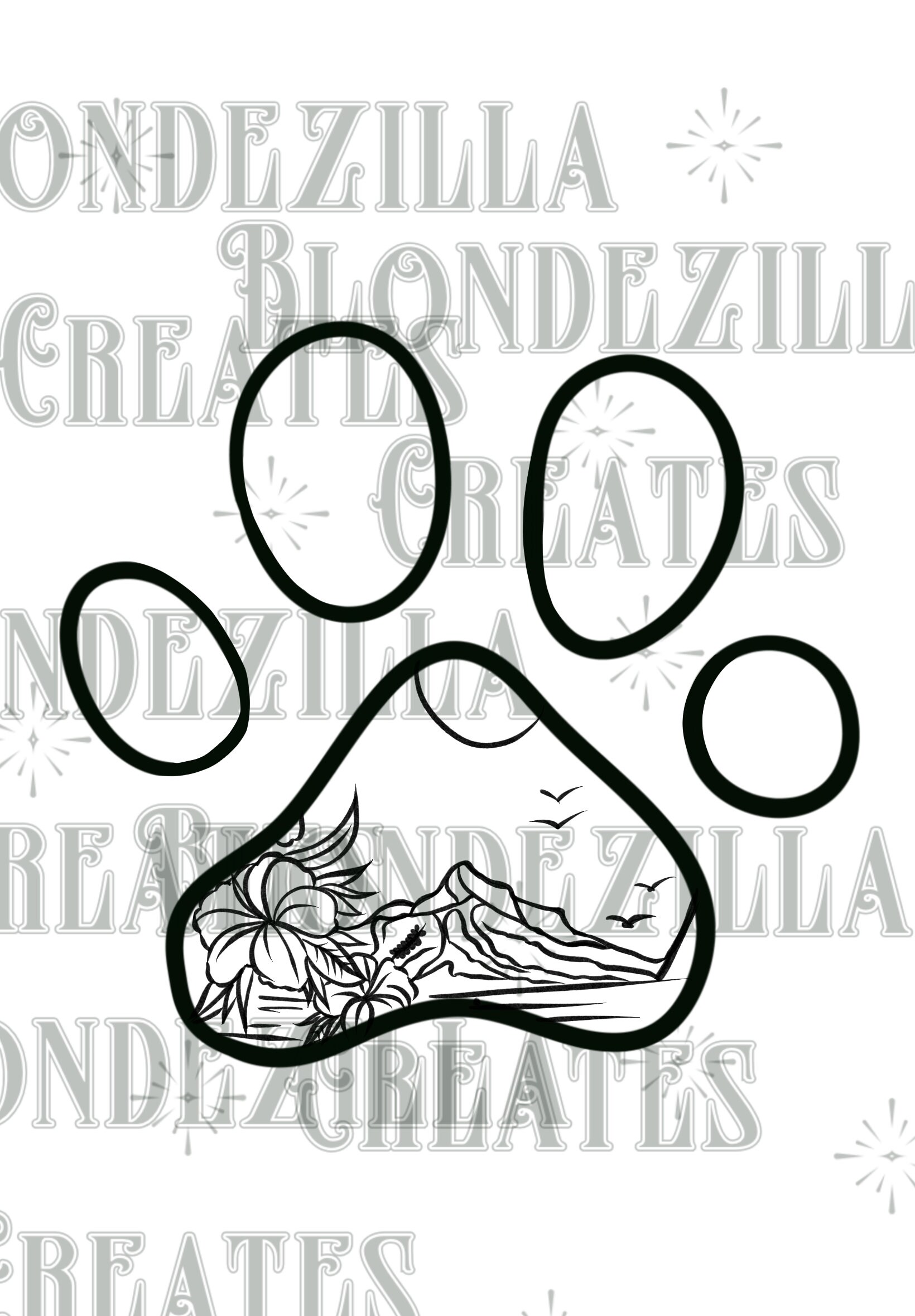 Oahu Hawaii Paw SVG PNG - Etsy
