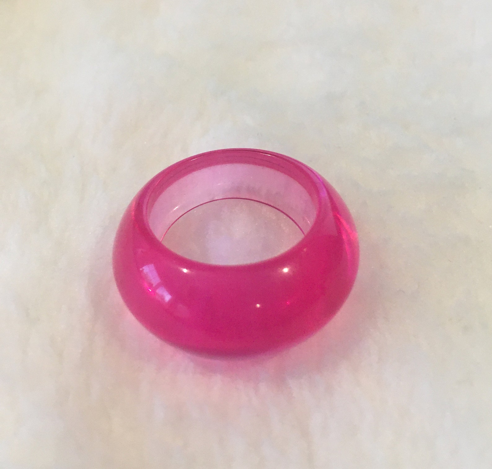 Vintage Lucite Pink Translucent Size 7 - Etsy