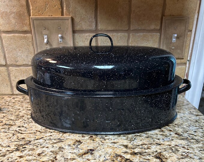 Graniteware Savory Roaster With Lid - Etsy