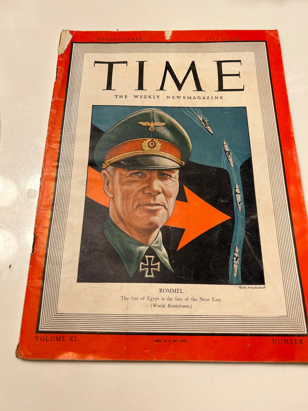 Vintage Time Magazine July 13, 1942 Rommel Issue, Volume XL, Number 2 ...