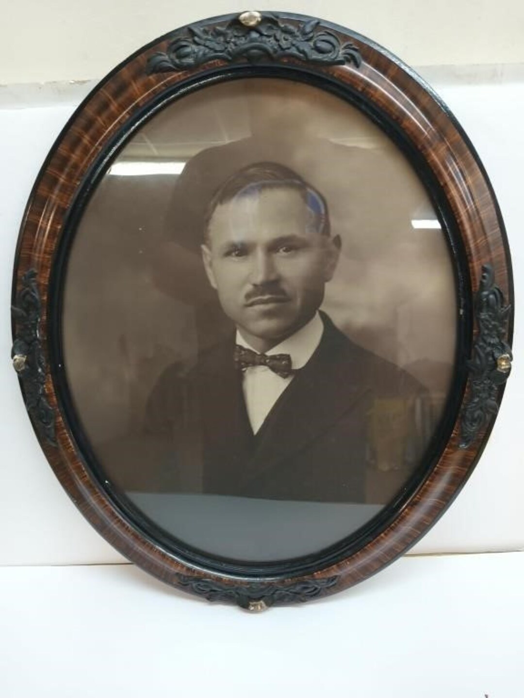 Oval Oak Frame and Glass - Etsy