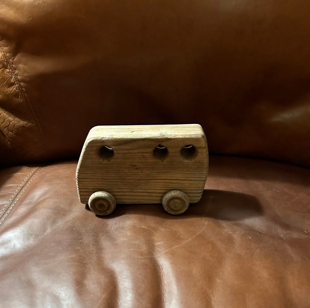 Solid Wooden Bus Toy - Etsy