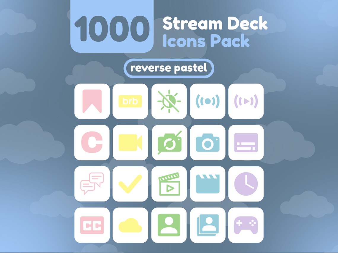 1000 Stream Deck Icons | Pastel Rainbow Solid | Reverse Pastel ...