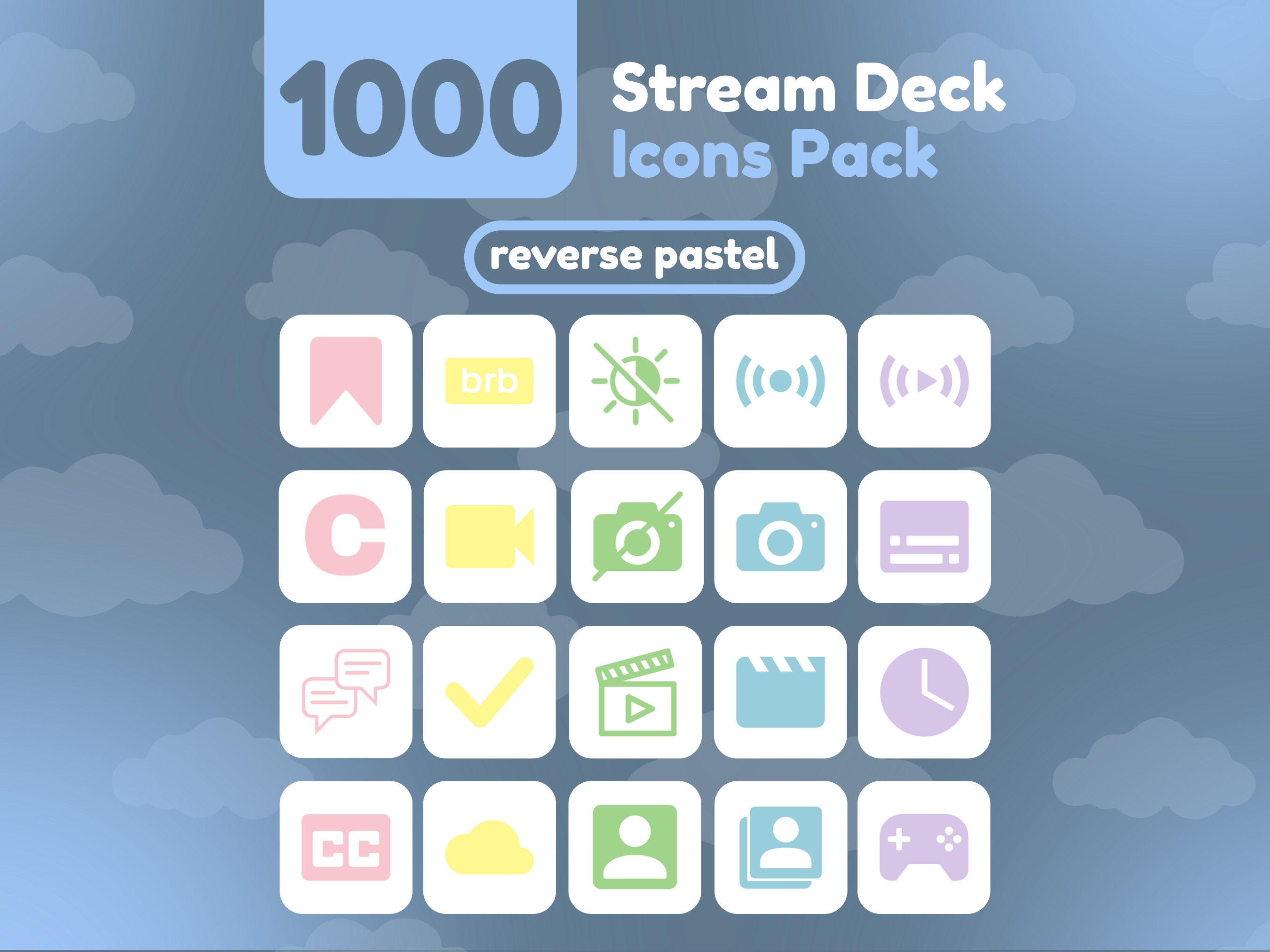 1000 Stream Deck Icons | Pastel Rainbow Solid | Reverse Pastel ...