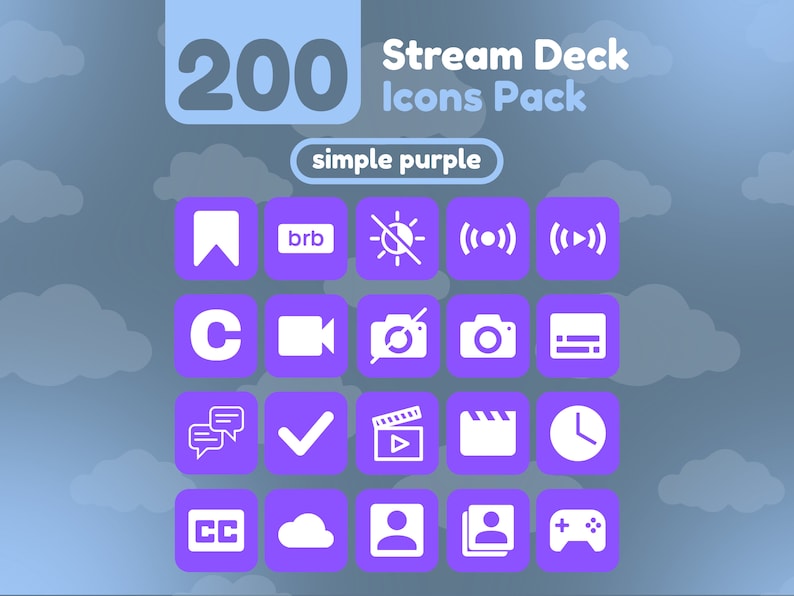 200 Stream Deck Icons | Purple Solid | Rainbow Collection | Cute ...
