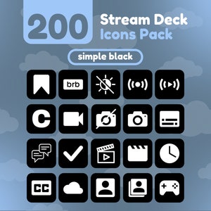 200 Stream Deck Icons | Black Solid | Rainbow Collection | Cute ...