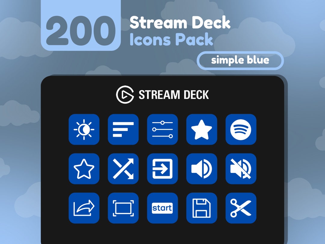 200 Stream Deck Icons | Blue Solid | Rainbow Collection | Cute | Elgato ...