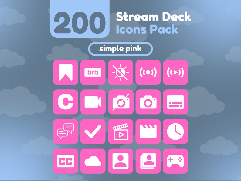 200 Stream Deck Icons | Pink Solid | Rainbow Collection | Cute | Elgato ...