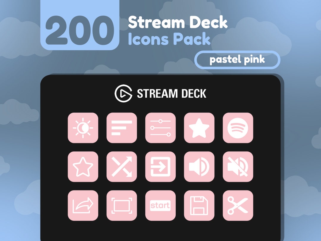 200 Stream Deck Icons | Pastel Pink Solid | Pastel Collection | Cute ...
