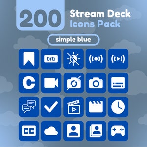 200 Stream Deck Icons | Blue Solid | Rainbow Collection | Cute | Elgato ...