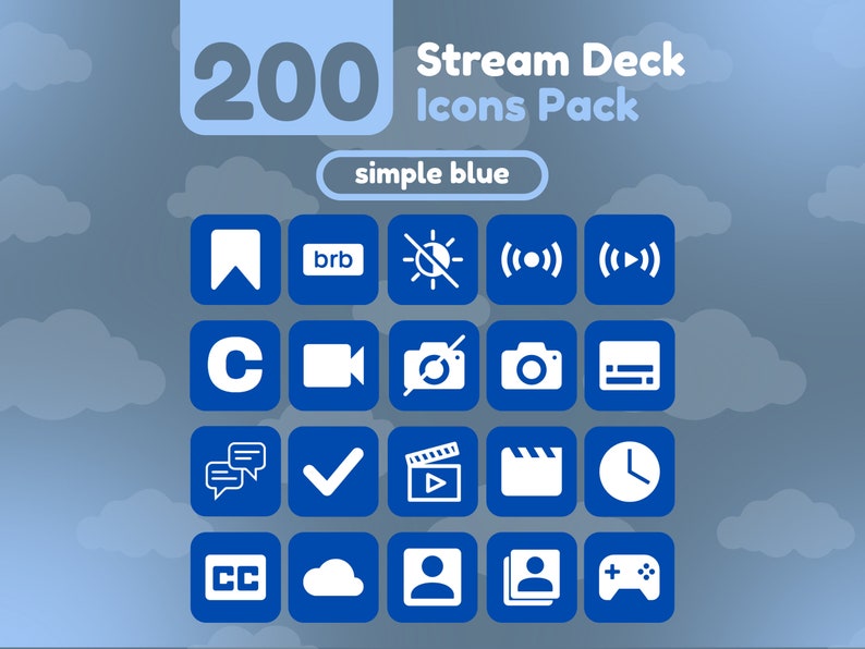 200 Stream Deck Icons | Blue Solid | Rainbow Collection | Cute | Elgato ...