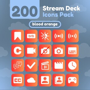 200 Stream Deck Icons | Red + Orange Gradient | Blood Orange Collection ...
