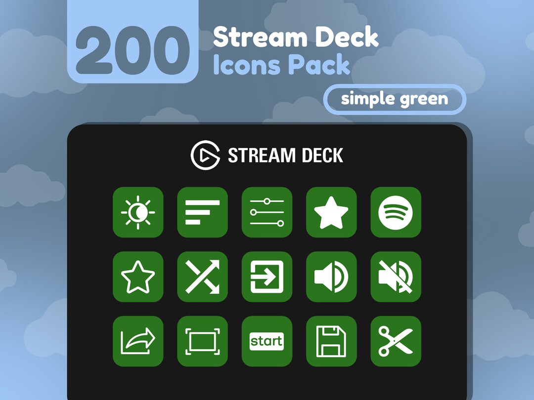 200 Stream Deck Icons | Green Solid | Rainbow Collection | Cute ...