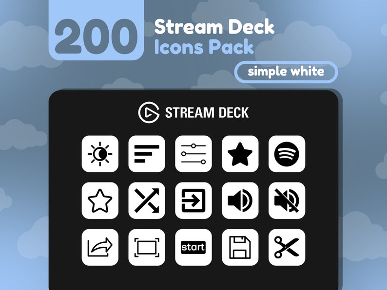200 Stream Deck Icons | White Solid | Rainbow Collection | Cute ...
