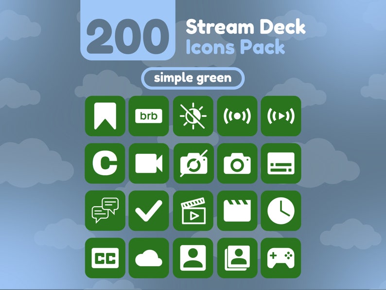 200 Stream Deck Icons | Green Solid | Rainbow Collection | Cute ...