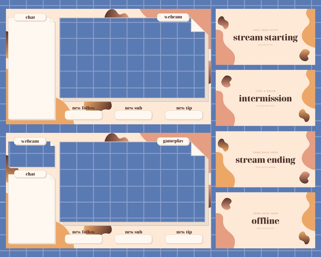 Simple Cute Notepad Notes Gradient Twitch Overlay Package Streamer ...