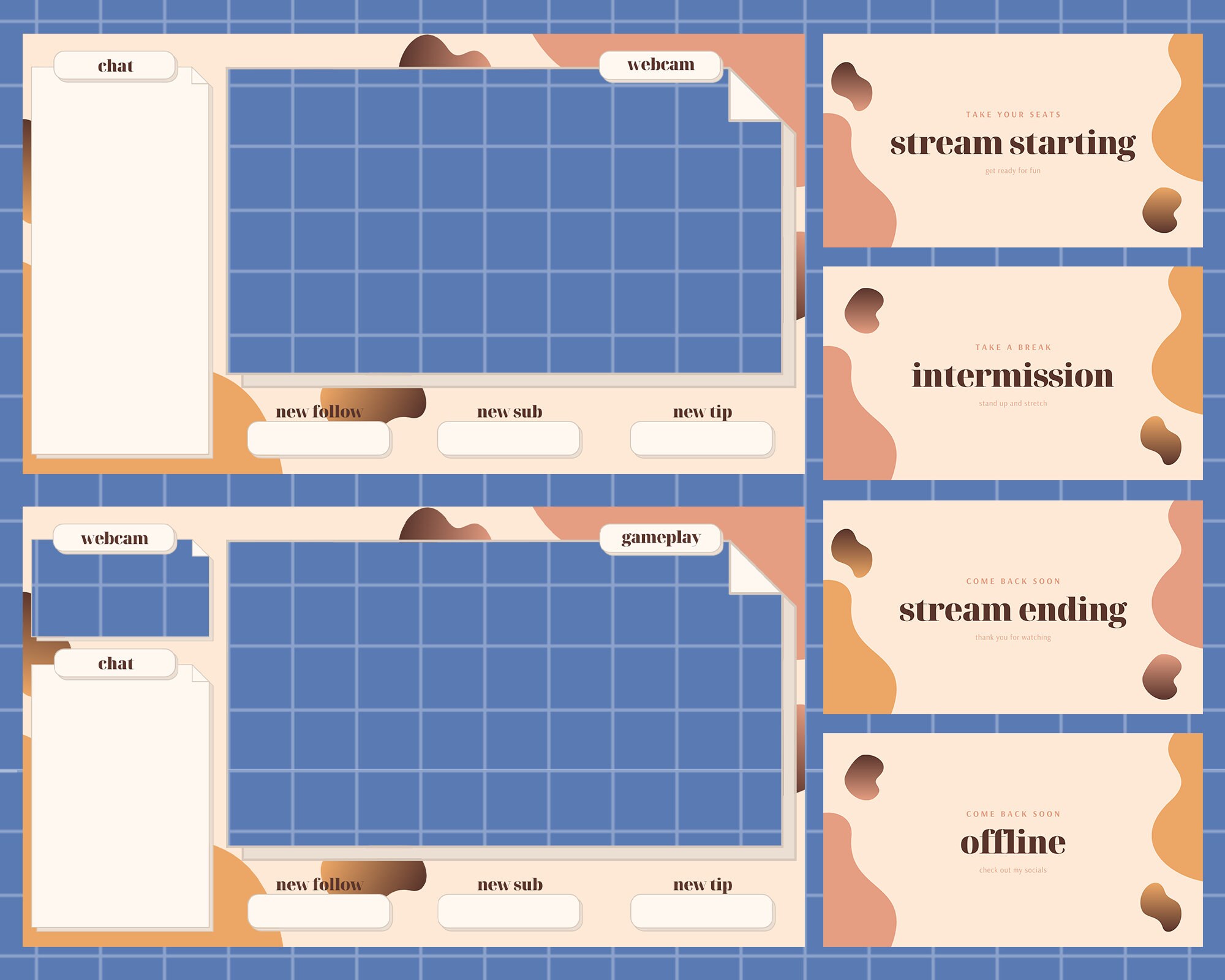 Simple Cute Notepad Notes Gradient Twitch Overlay Package Streamer ...