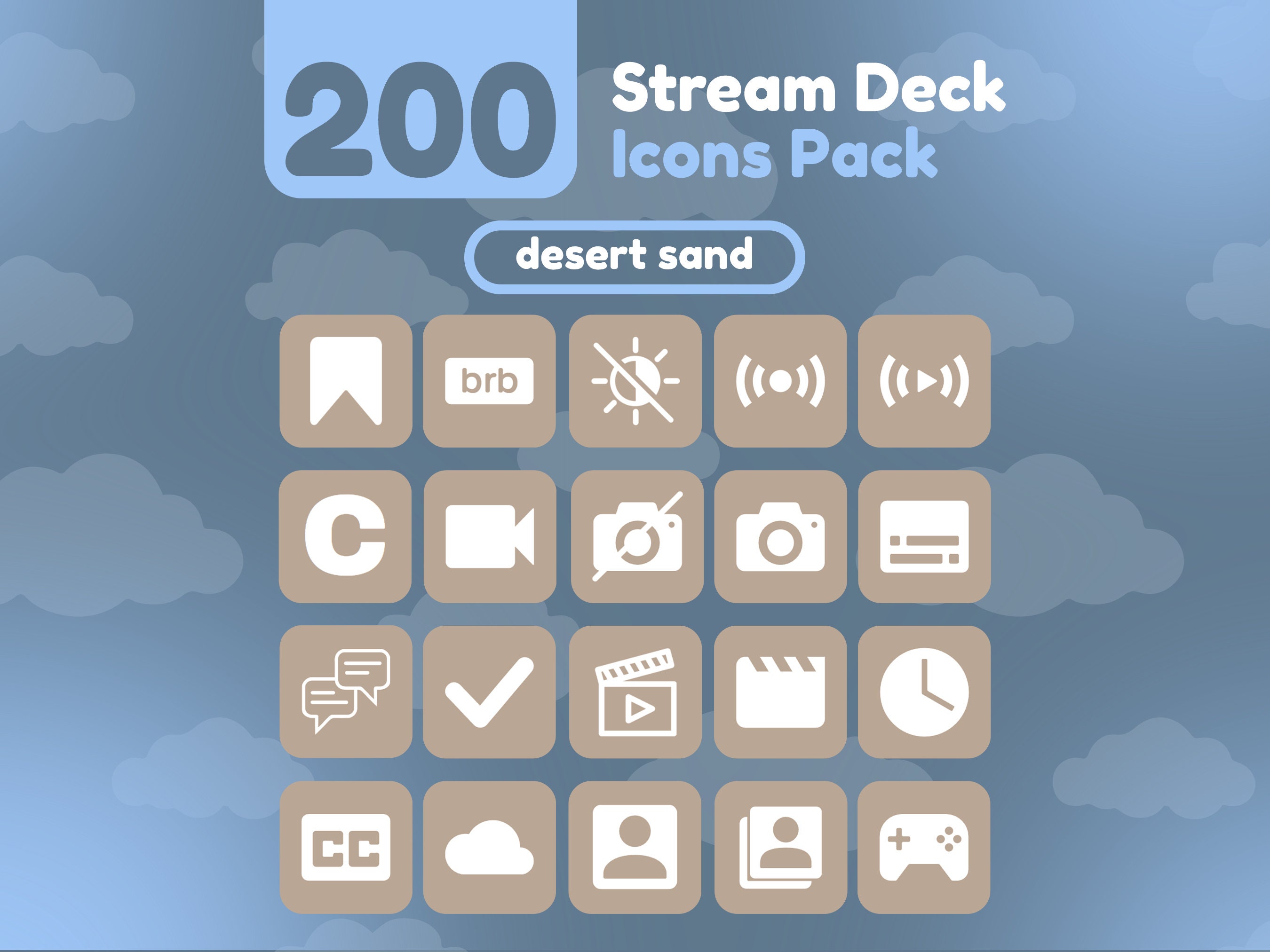 200 Stream Deck Icons | Dusty Beige Desert Sand Solid | Neutrals ...