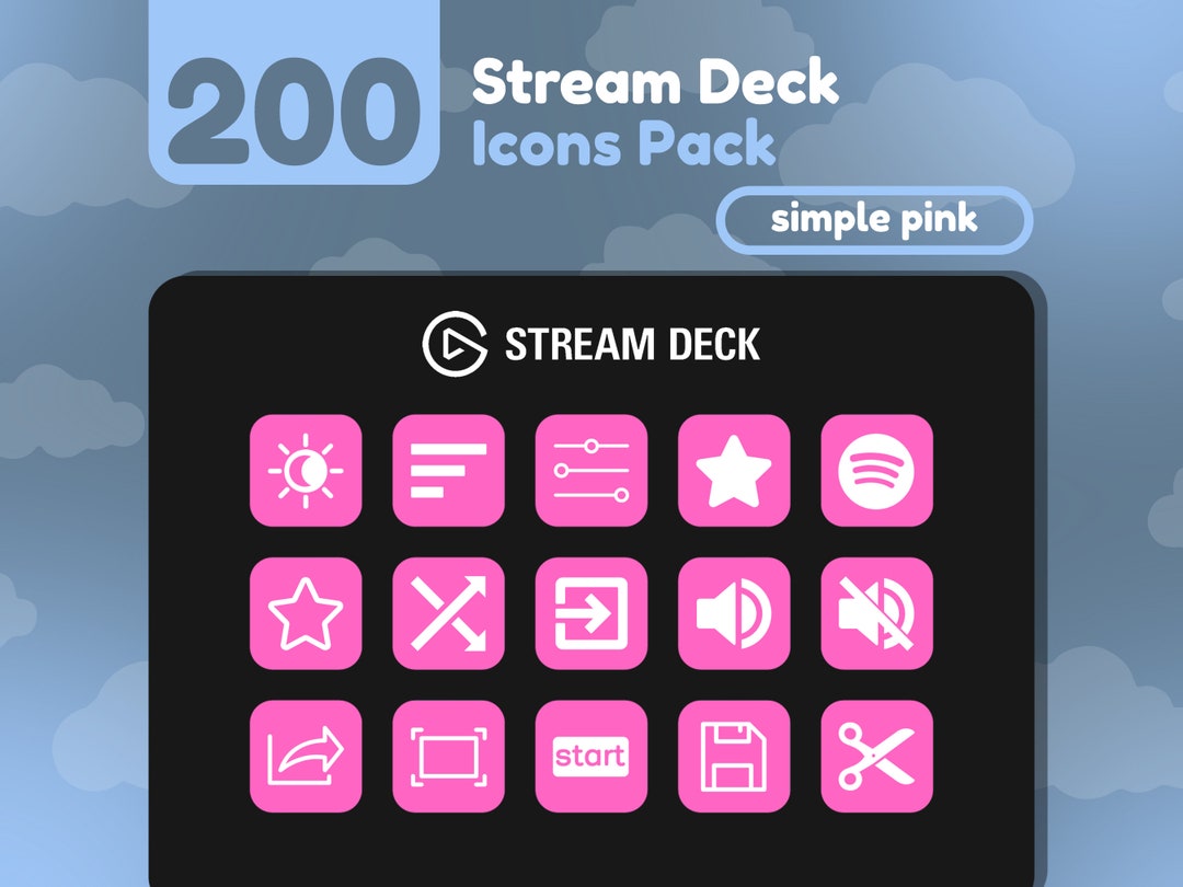 200 Stream Deck Icons | Pink Solid | Rainbow Collection | Cute | Elgato ...