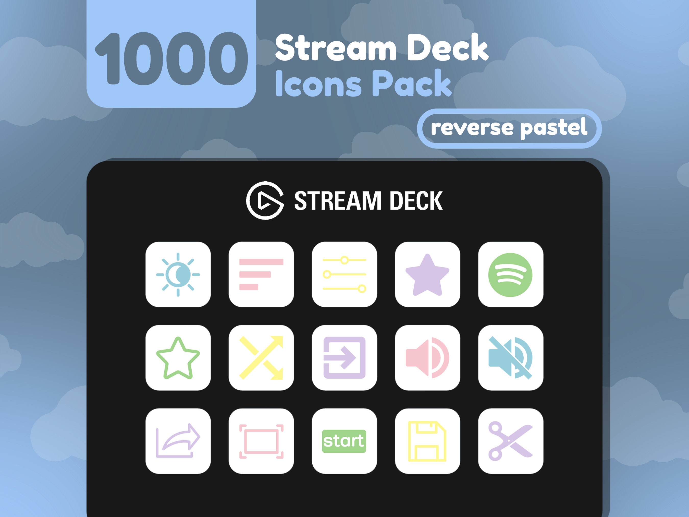 1000 Stream Deck Icons | Pastel Rainbow Solid | Reverse Pastel ...