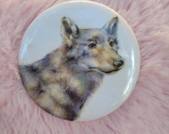 Wolf Button - Etsy